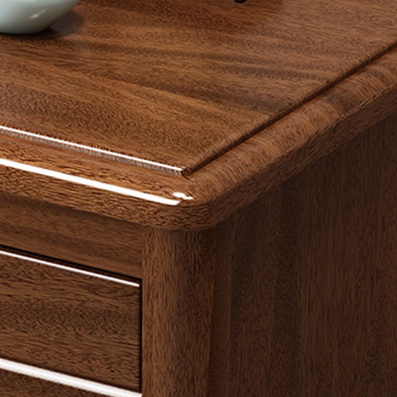 Solid Wood Night Table Modern 20 Inch H 2-Drawer Storage Nightstand in ...